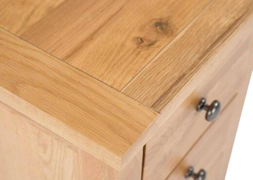 Interiors | Three Drawer Oak Bedside Locker - Hampton Oak