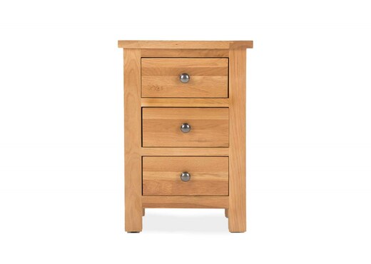Interiors | Three Drawer Oak Bedside Locker - Hampton Oak