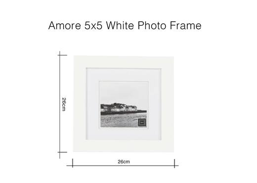 Interiors | 5" x 5" White Photo Frame - Amore