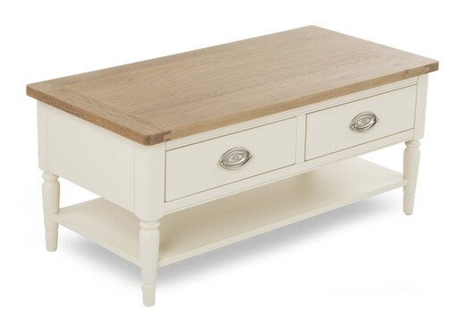 Interiors | 2 Drawer Cream Coffee Table - Farmhouse