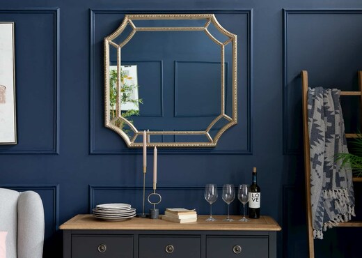 Interiors | Square Scooped Edge Panelled Mirror