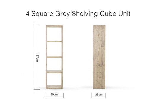 Interiors | Four section Wood Display Unit - Cube