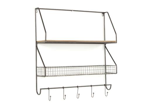 Interiors | 2 Shelf Black Metal - Wall Rack