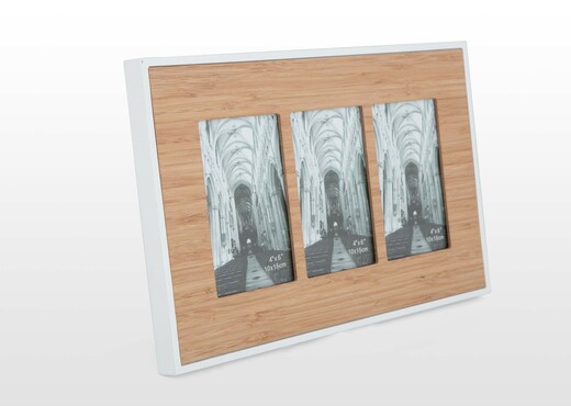 Interiors | Triple Photo Frame - White and Wood
