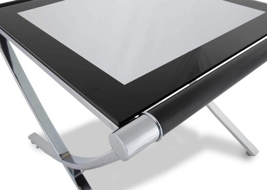 Interiors | Glass and Metallic Frame Lamp Table - Malmo