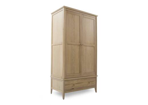 Interiors | 2 Door 1 Drawer Natural Oak Wardrobe - Arc