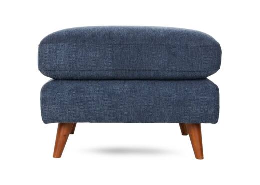 Interiors | Small Navy Fabric Footstool - Caoimhe