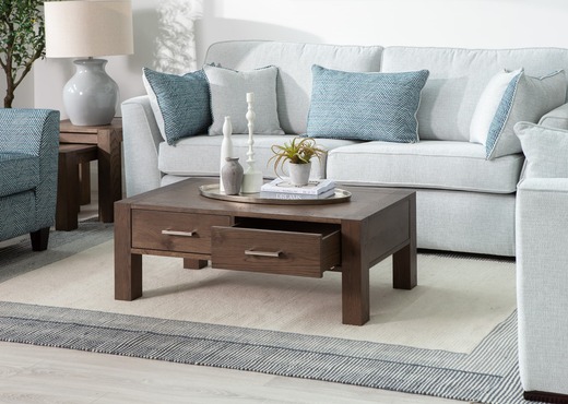 Interiors | Two Drawer Dark Oak Coffee Table - Turin