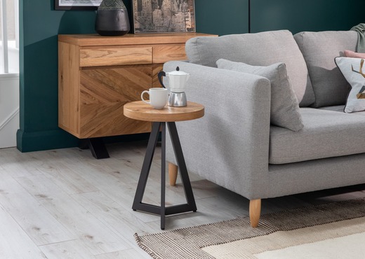 Interiors | Rustic Oak Lamp Table - Ellipse