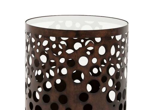 Interiors | Copper Accent Side Table - Coral