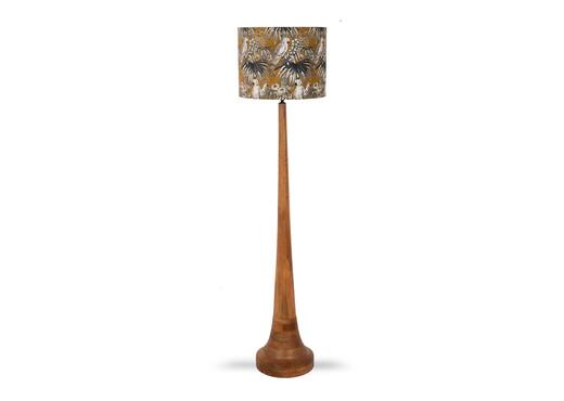 Interiors | Wood Floor Lamp with Parrot Shade - Jovany