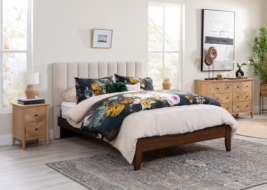 Interiors | King Size (5ft) Cream Fabric Bed Frame - Dallas