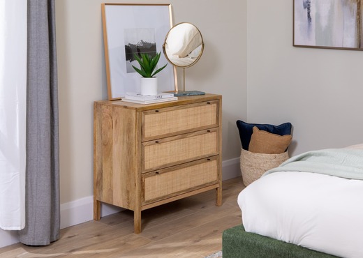 Interiors | 3 Drawer Mango Chest of Drawers - Connor